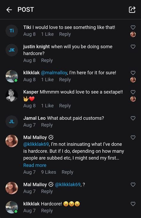 Comments From The Aug 7th Post R Malmalloy