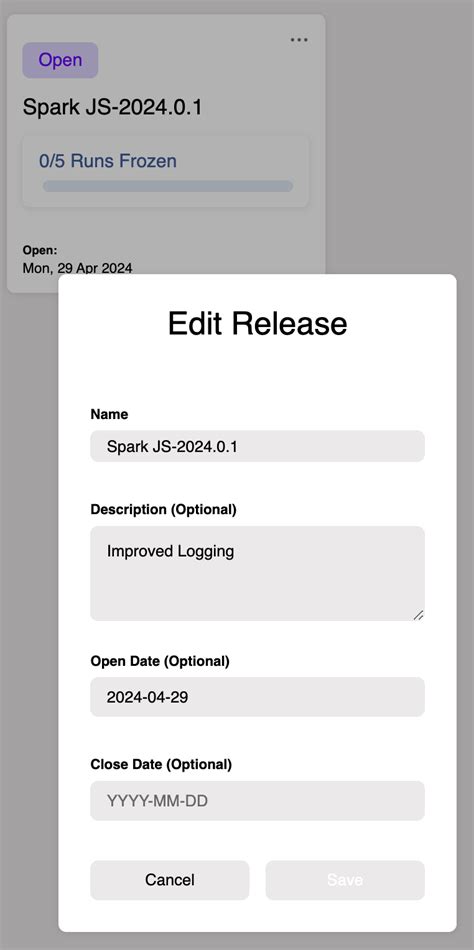 Working With Releases Test Evolve Documentation