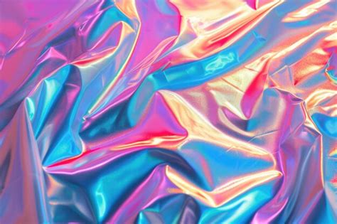 Premium Photo Wrinkled Iridescent Foil With Holographic Colors