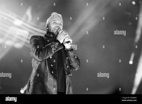 Singer Miguel Angel Franco Of The Group Saurom Performs During The