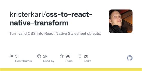 Github Kristerkaricss To React Native Transform Turn Valid Css Into React Native Stylesheet