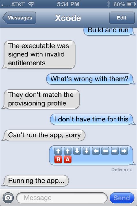 Texts From XCode R ProgrammerHumor