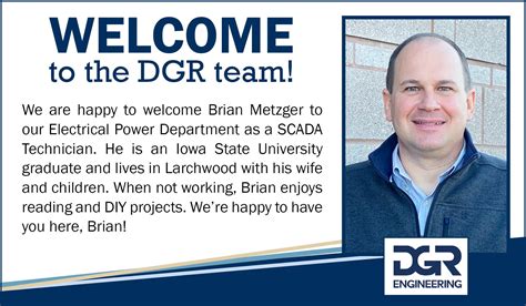 Brian Metzger Joins Electrical Power Department Dgr Engineering