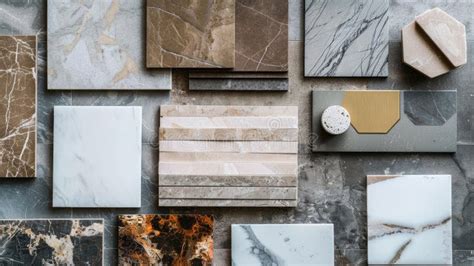 Assorted Tiles Displayed On A Table Suitable For Interior Design Projects Stock Image Image