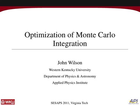 Ppt Optimization Of Monte Carlo Integration Powerpoint Presentation