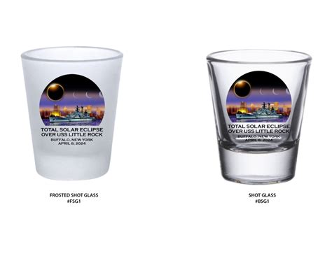 Solar Eclipse Frosted Shot Glass Buffalo Naval Park