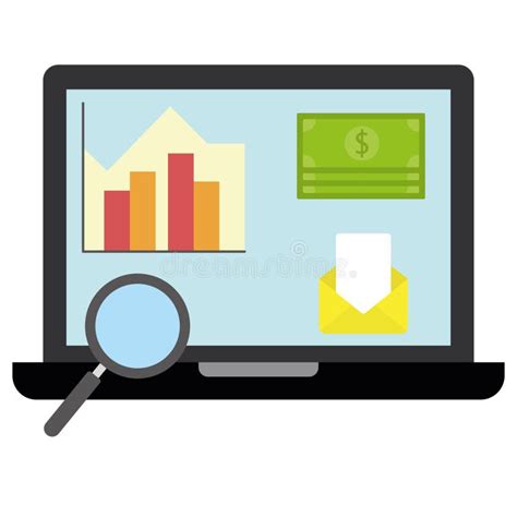 Business Data Graph On Laptop Icon Vector Stock Vector Illustration Of Strategy Icon 308371441