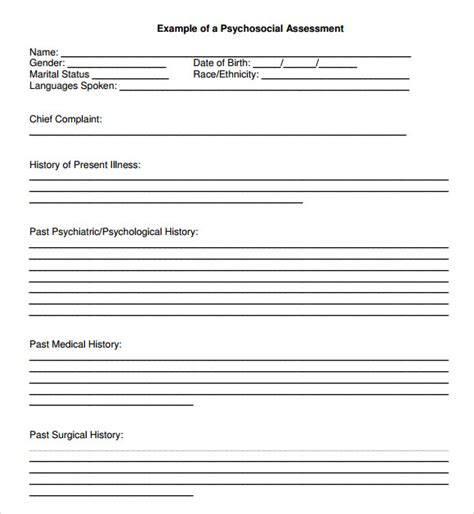 Free 8 Biopsychosocial Assessment Templates In Pdf