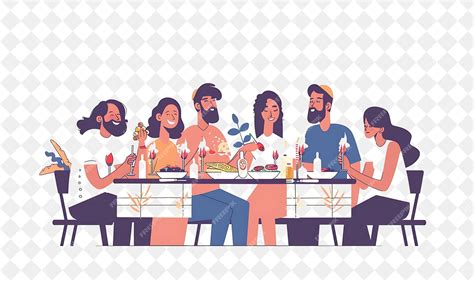 Passover Seder With Friends Singing Traditional Songs Design Png