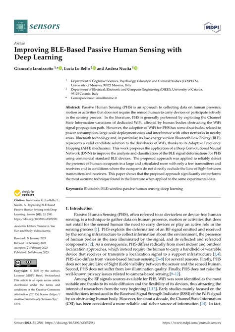 Pdf Improving Ble Based Passive Human Sensing With Deep Learning