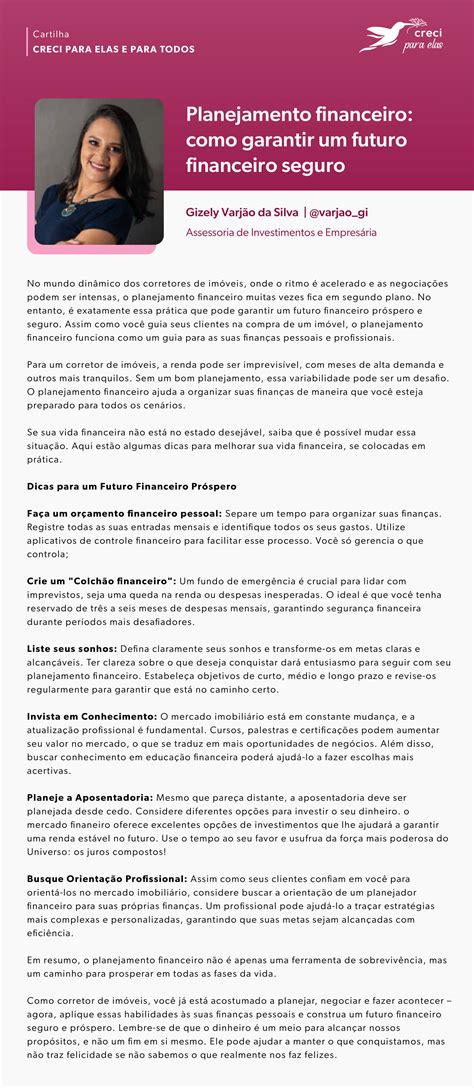Planejamento Financeiro Como Garantir Um Futuro Financeiro Seguro Creci Ba