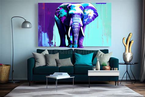 Beautiful Elephant In Purple Til Tones Stock Illustration