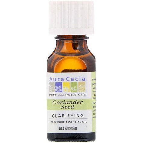 Aura Cacia, 100%-ное чистое эфирное масло семян кориандра, очищающее, 0 ...