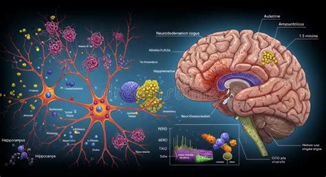 Neurodegeneration Neuron Damage And Brain Cross Section Illustration