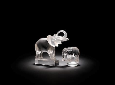 Bonhams Two René Lalique Frosted And Polished Glass Paperweights Toby Éléphant And Éléphant