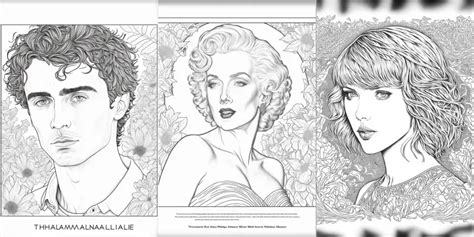 Celeb Adult Coloring Pages Midjourney Prompt Promptbase