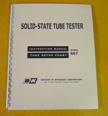 New Bandk 667 Tube Tester Setup Data Chart Book And Manual 309101516