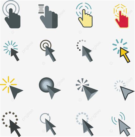 Mouse Pointer Icons Setflat Style Pixel White Email Vector Pixel