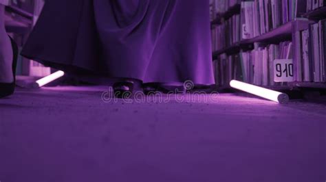 Women Are Mysteriously Walking In Library Stock Footage Secret