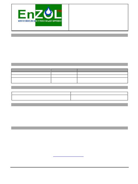 Msds Product Enzol March 2018 Pdf Dangerous Goods Water