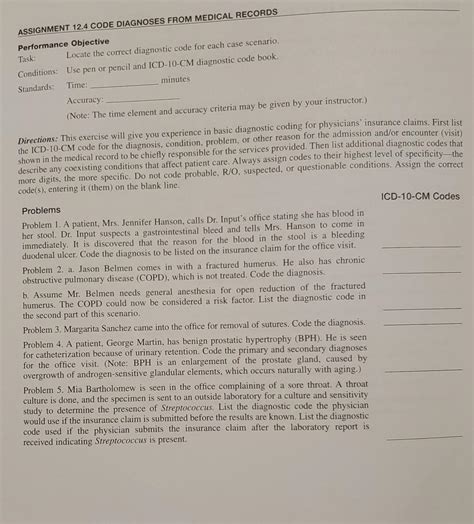 Solved Assignment 124 Code Diagnoses From Medical Records