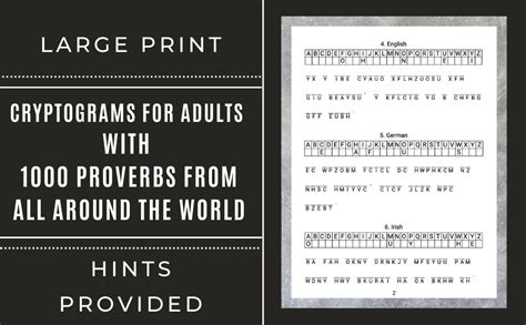 Cryptograms For Adults With 1000 Proverbs From Around The World