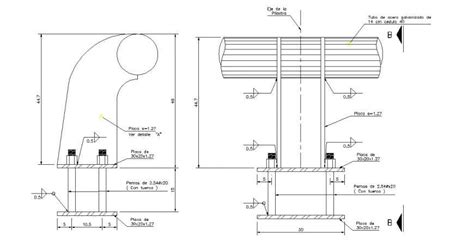 Bridge Footings Section And Construction Drawing Details Dwg File
