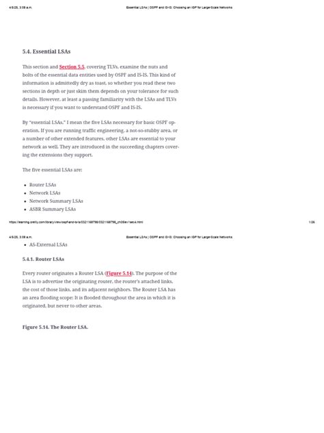 Essential Lsas Ospf And Is Is Choosing An Igp For Large Scale