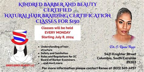 Kindred Barber And Beauty Braiding Certification Class 5421 Knightner