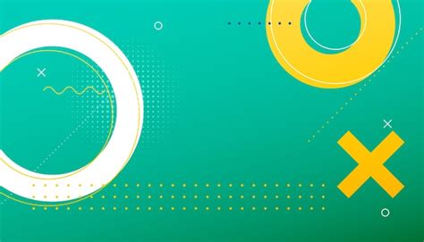 Banner Geométrico De Patrón De Memphis Con Figura De Cruz Y Círculo