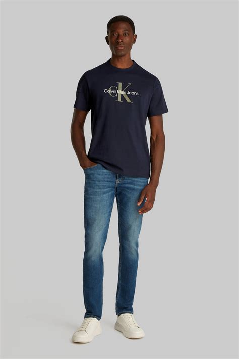 Calvin Klein Jeans Regular Fit T Shirt Met Logo Donkerblauw Wehkamp