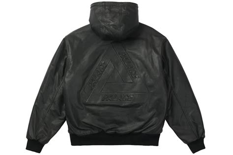 Palace Leather Bossy Jacket Black Mens Fw21 Gb