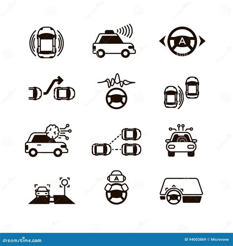 Car Self Control Futuristic Driving Intelligent Vehicle Systems Vector