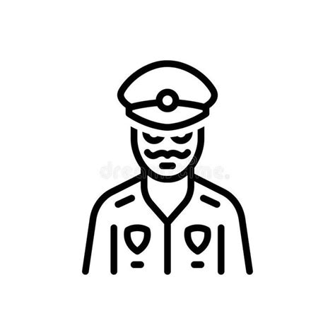 Black Line Icon For Cop Policeman And Security Stock Vector Illustration Of Line Police