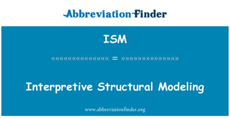 Ism Significa Modelagem Estrutural Interpretativa Interpretive