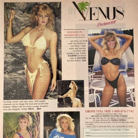 1988 Venus Swimwear Print Ad Sexy Bikinis Blonde Brazilian High Cut 80s