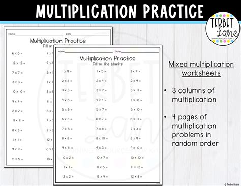 Multiplication Facts Practice Worksheets Made By Teachers