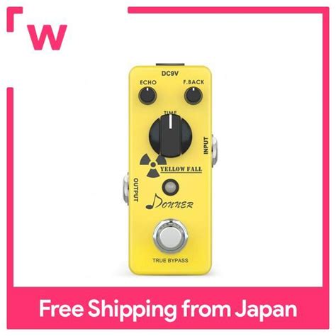 Donner Effector Yellow Fall Delay Guitar Pedal Pure Anagro True Bypass