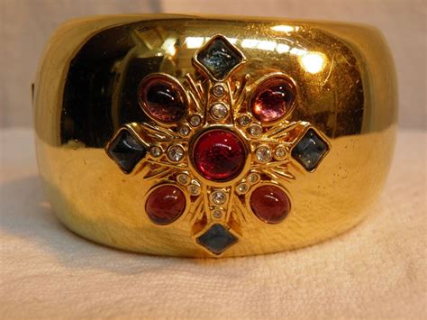 Breite Armspange Mit Strass Steinen Vintage Um 1980 Gebraucht In