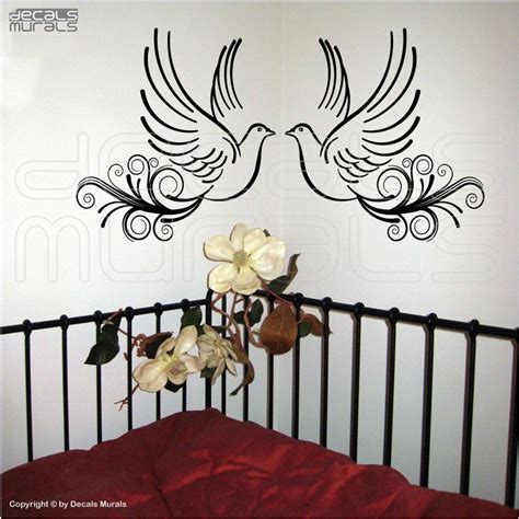 Wall Decals Two Love Doves Wedding Wall Decals Wedding Decor Removable
