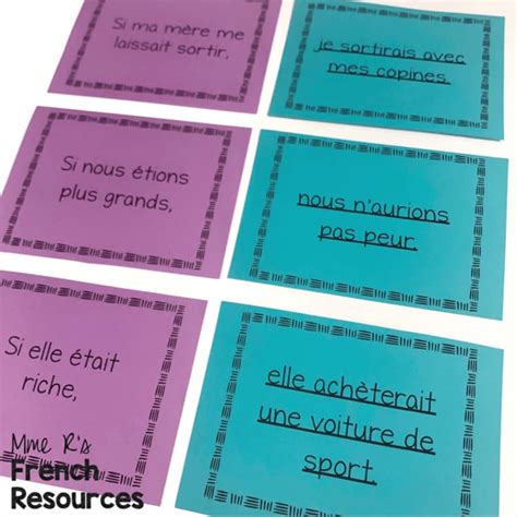 French Si Clause Matching Activity Core And Immersion Futur Simple