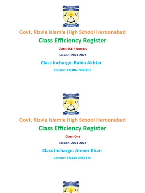 Efficiency Register Pdf Pakistan