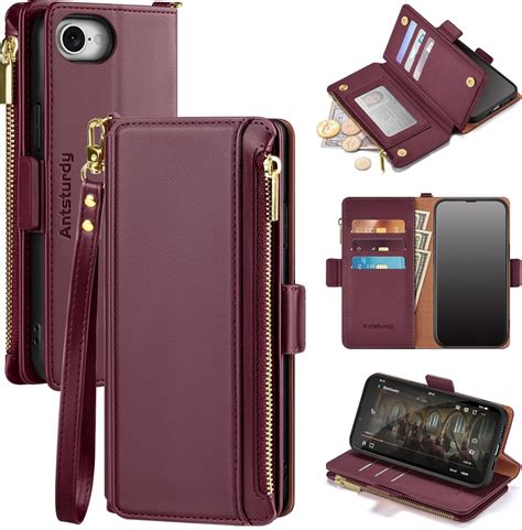 Antsturdy Compatible With Iphone 17e 16e Wallet Case Rfid