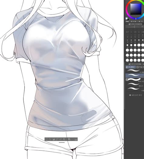 재차 Onmoyn On X 드로잉 강좌 옷감 그리기 튜토리얼