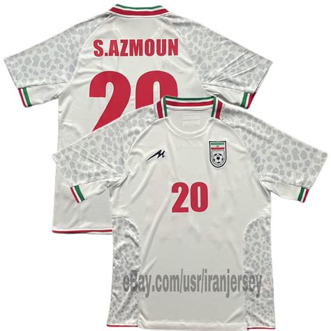 202224 Iran Home Jersey 20 Sardar Azmoun World Cup Fan Kit Slim Fit