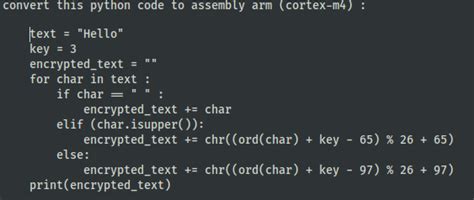 Solved Convert This Python Code To Assembly Arm Cortex M4