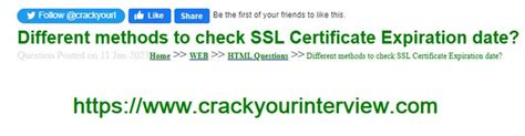 Different Methods To Check Ssl Certificate Expiration Date Ssl Certificate Sql Ssl