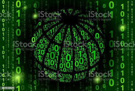 Globe Binary Code Vector Pattern Background Stock Illustration