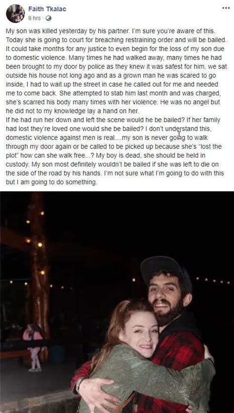 A Mother Whose Son Was Just Murdered By His Female Partner Bemoans The