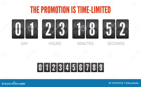 Template Of Flip Countdown Timer Clock Counter Time Is Limited Analog Flip Clock Timer Stock